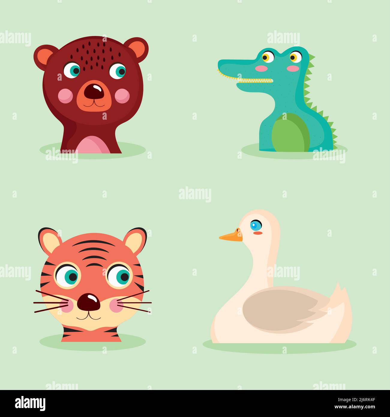 four kids animals illustrations Stock Vector Image & Art - Alamy