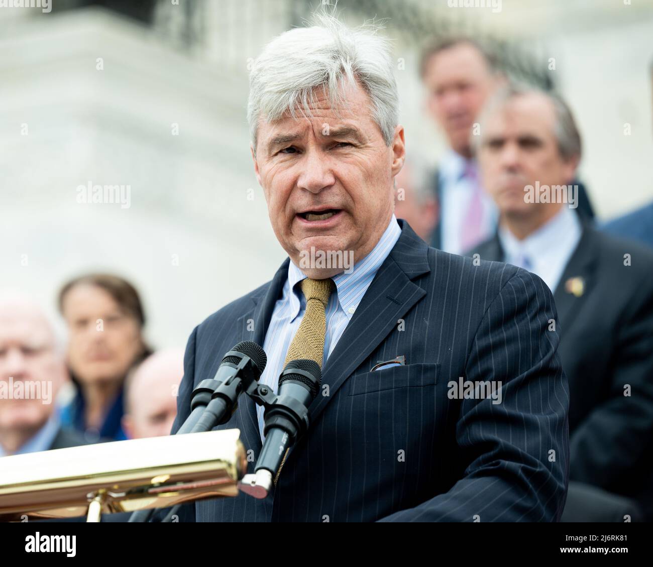 U.S. Senator Sheldon Whitehouse (D-RI) speaks at a press conference ...