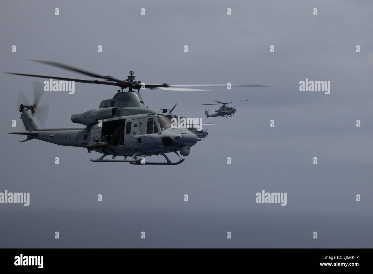 U.S. Marines with Marine Light Attack Helicopter Squadron (HMLA) 369 ...