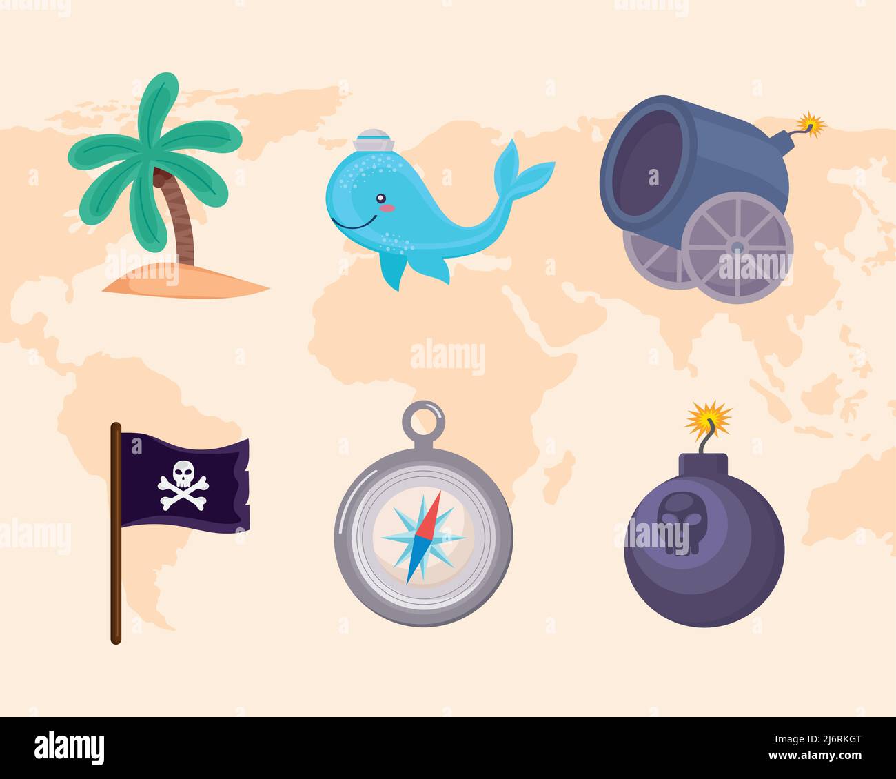 six pirate sailor icons Stock Vector Image & Art - Alamy