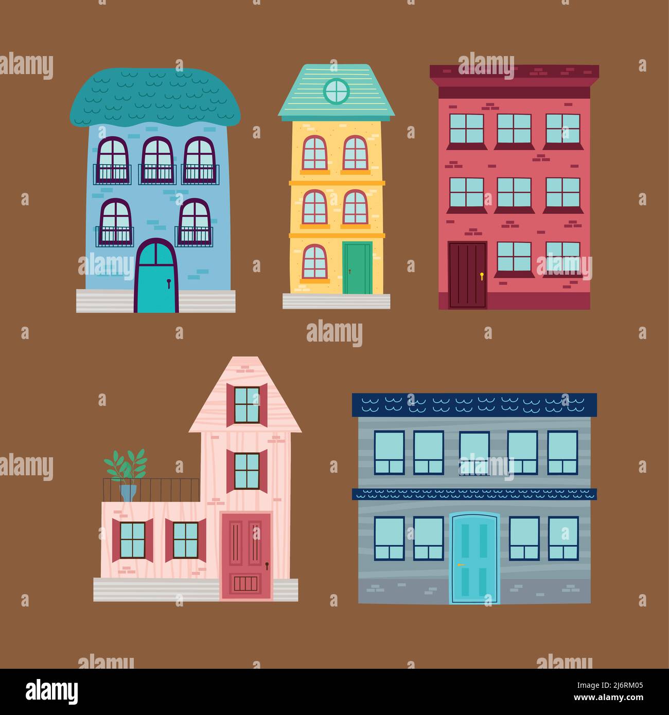 five city buildings icons Stock Vector Image & Art - Alamy