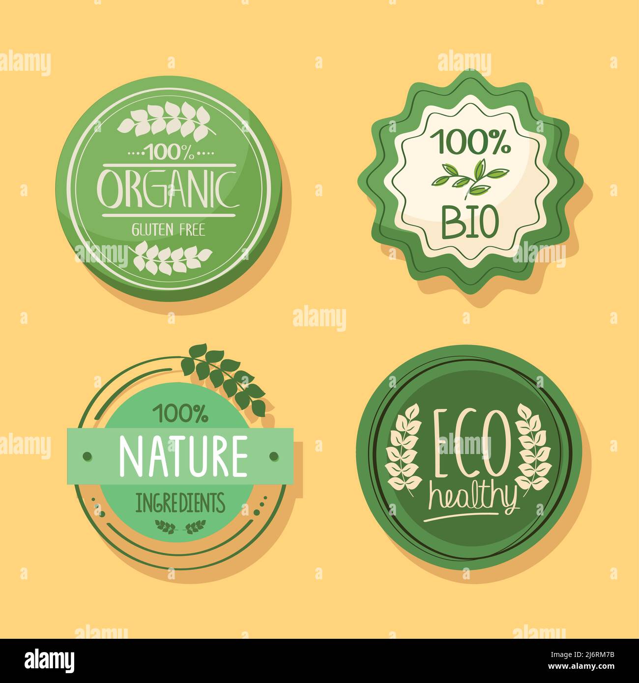 four eco labels icons Stock Vector Image & Art - Alamy