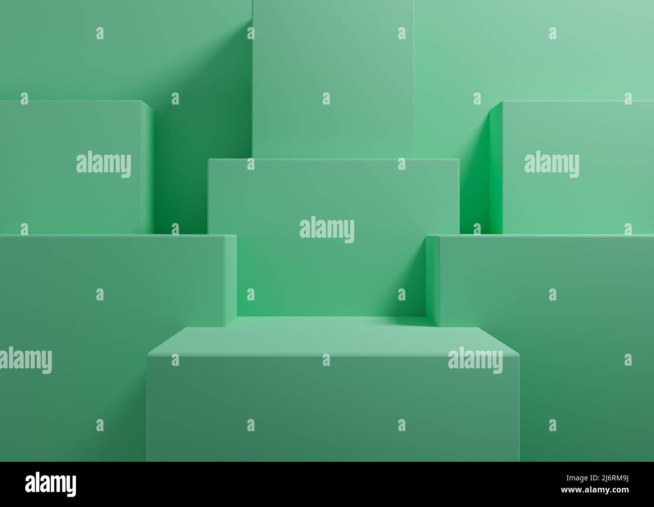Bright turquoise green 3D rendering simple, minimal background for product display podium, stand ...
