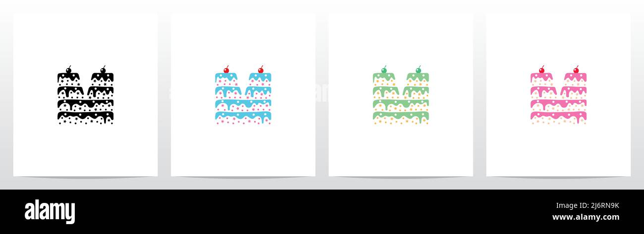 Multilevel Cake Letter Logo Design M Stock Vector Image & Art - Alamy