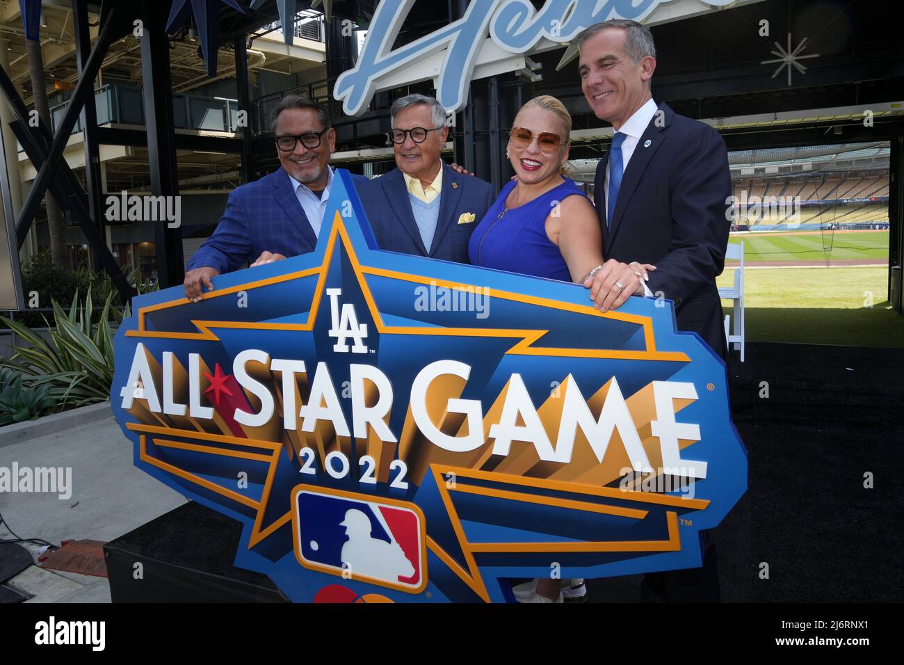 Los Angeles City councilmember Gil Cedillo (left), Los Angeles Dodgers ...