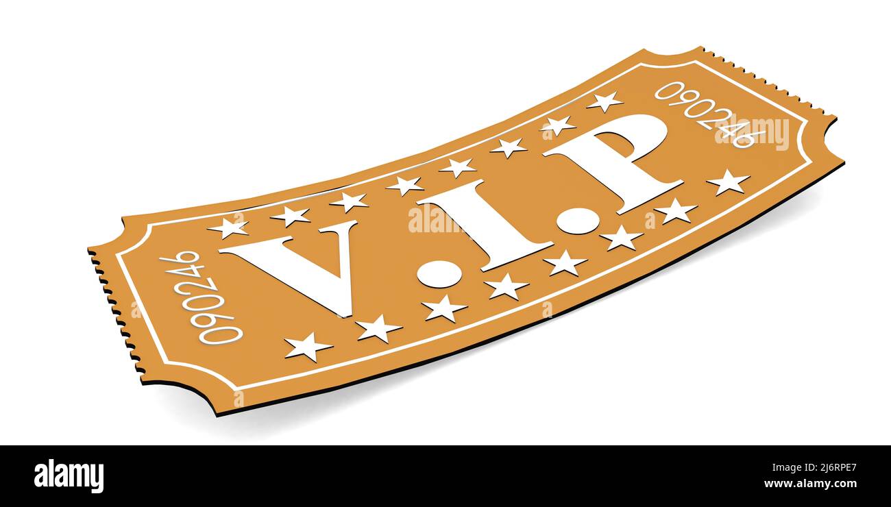 VIP ticket isolated with white background, 3d rendering Stock Photo - Alamy