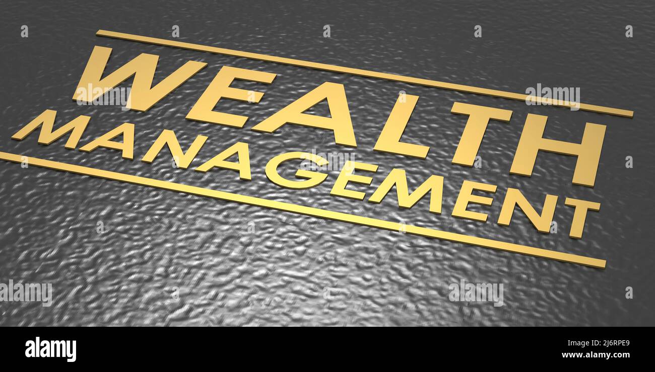 Wealth management word over black background, 3d rendering Stock Photo ...
