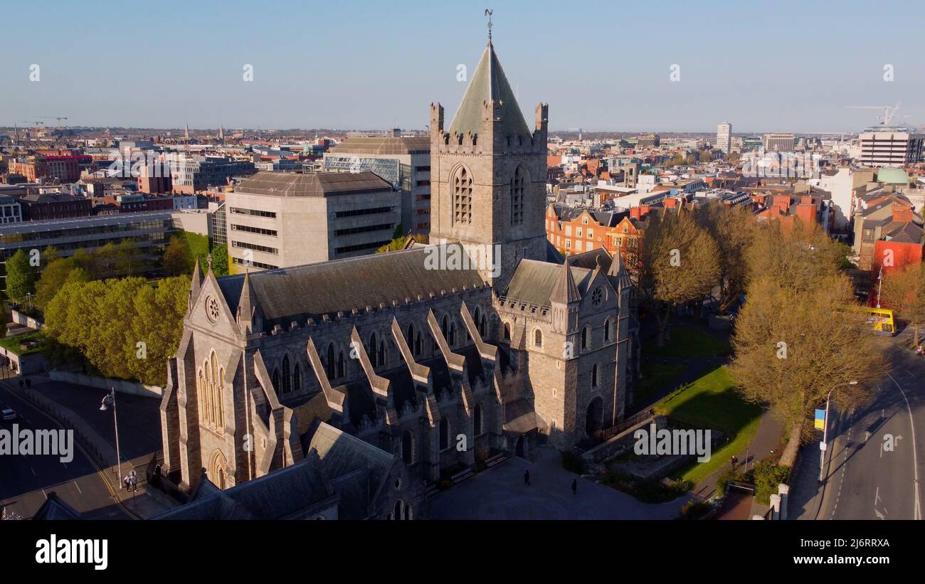 Christ Church Cathedral in Dublin - aerial view Stock Photo - Alamy