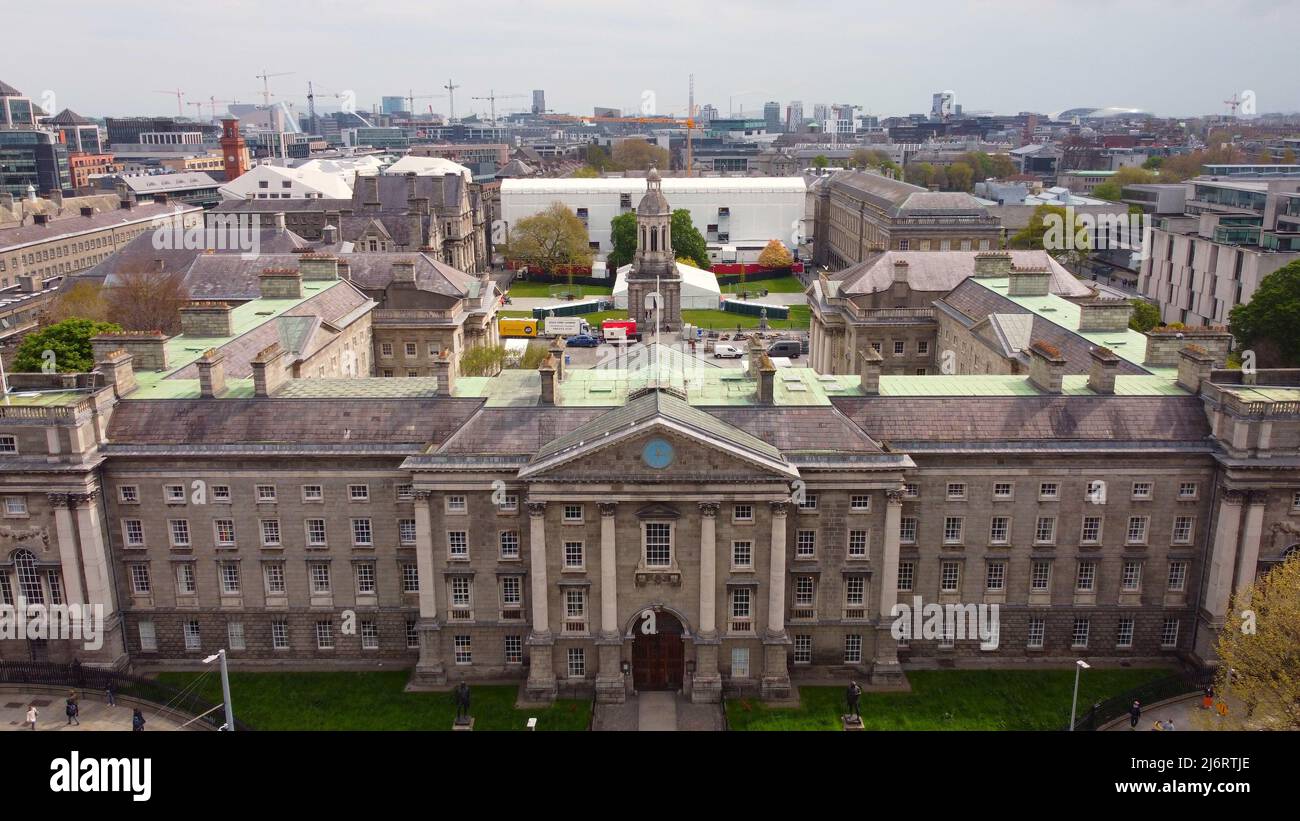 Trinity College in Dublin from above - aerial view Stock Photo - Alamy