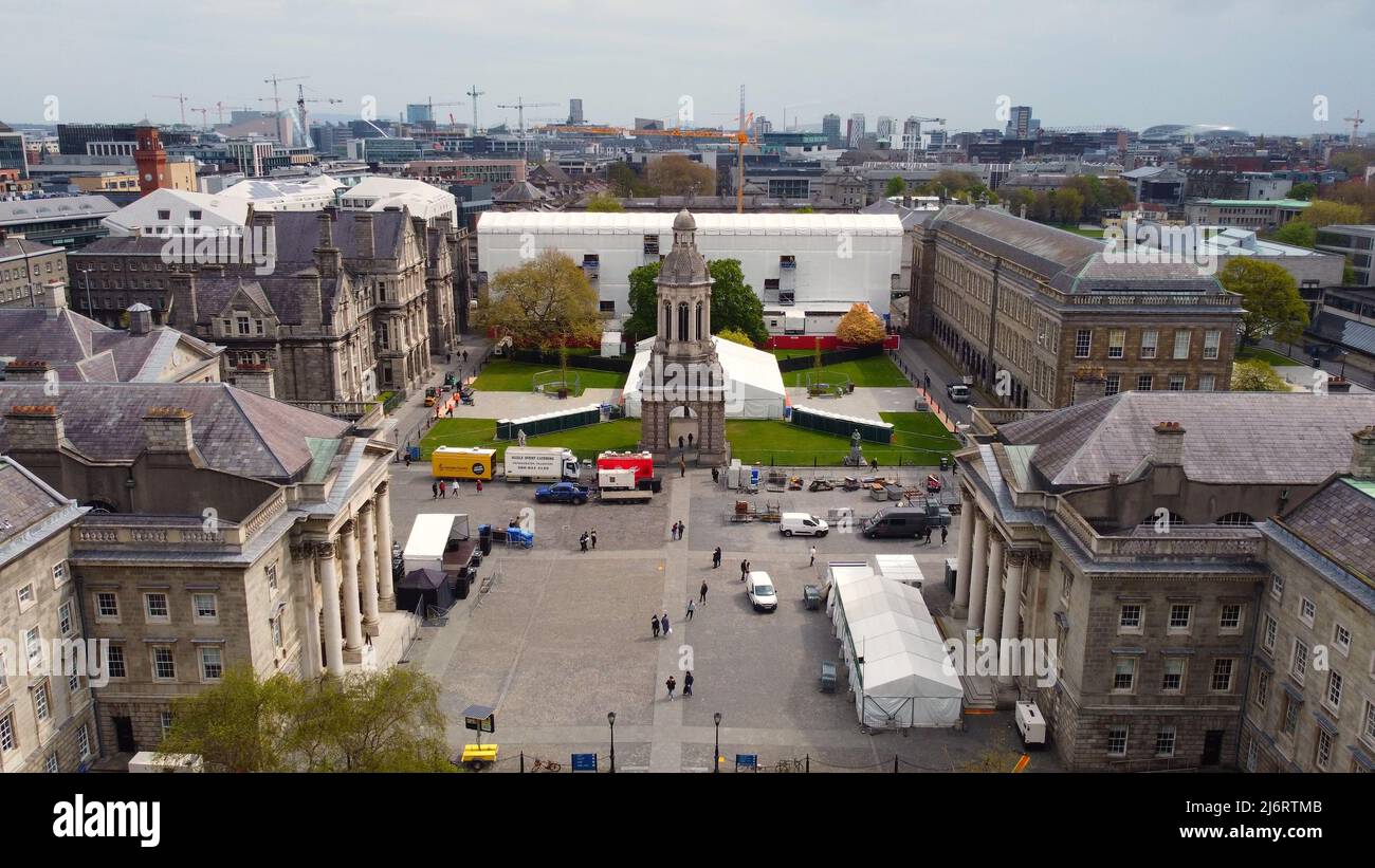 Trinity College in Dublin from above - aerial view - DUBLIN, IRELAND ...