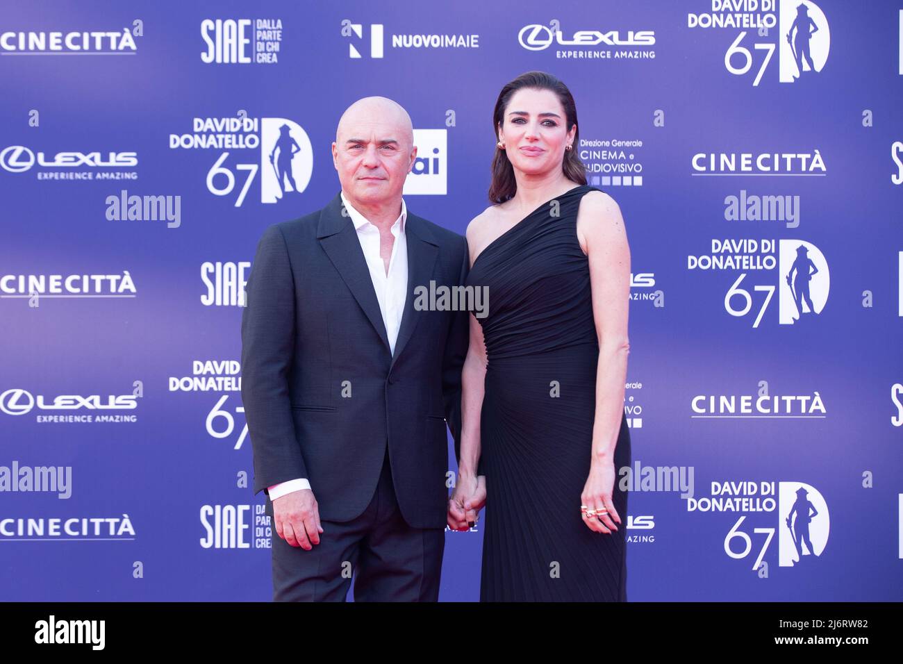 Luisa Ranieri and Luca Zingaretti attend the red carpet of David di ...