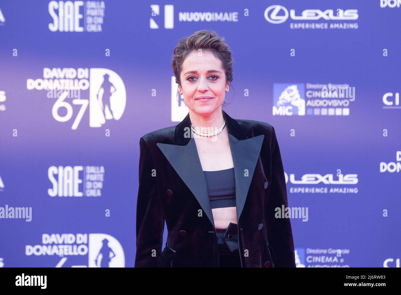 Vanessa Scalera attends the red carpet of David di Donatello 2022 ...