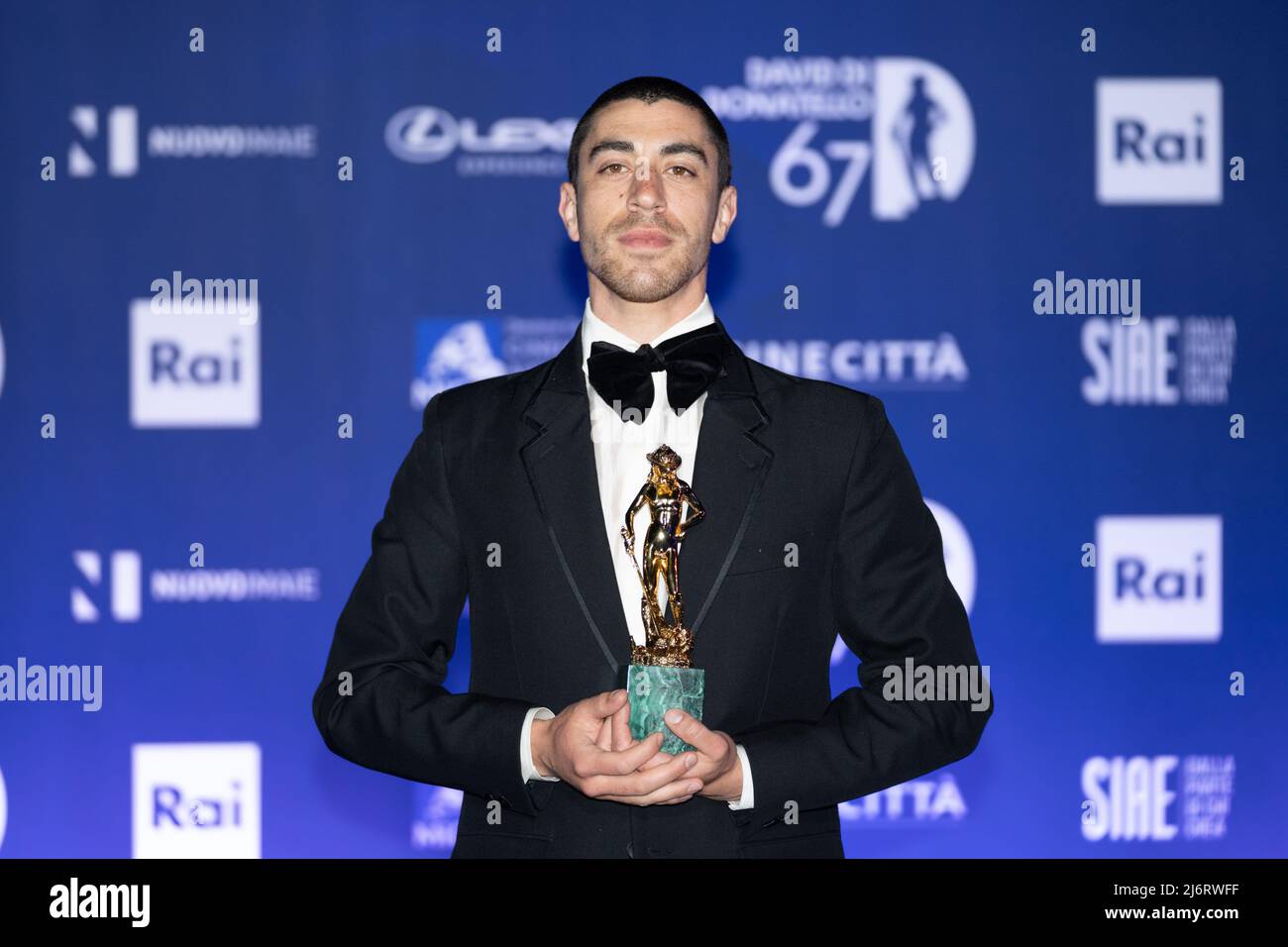 Rome, Italy, May 3, 2022 - Eduardo Scarpetta poses with the Davide Di ...
