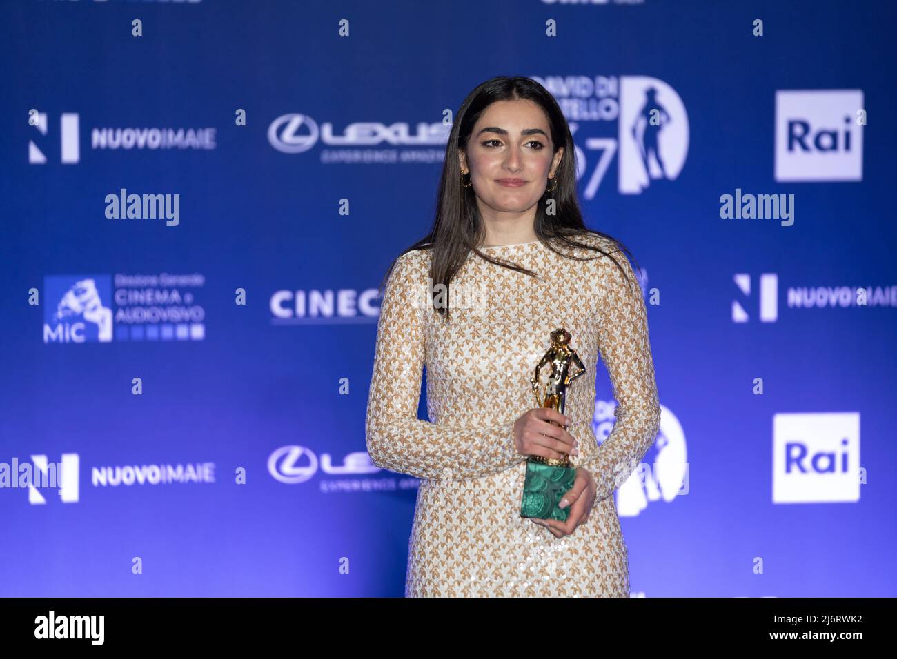 Rome, Italy, May 3, 2022 - Swamy Rotolo poses with the Davide Di ...