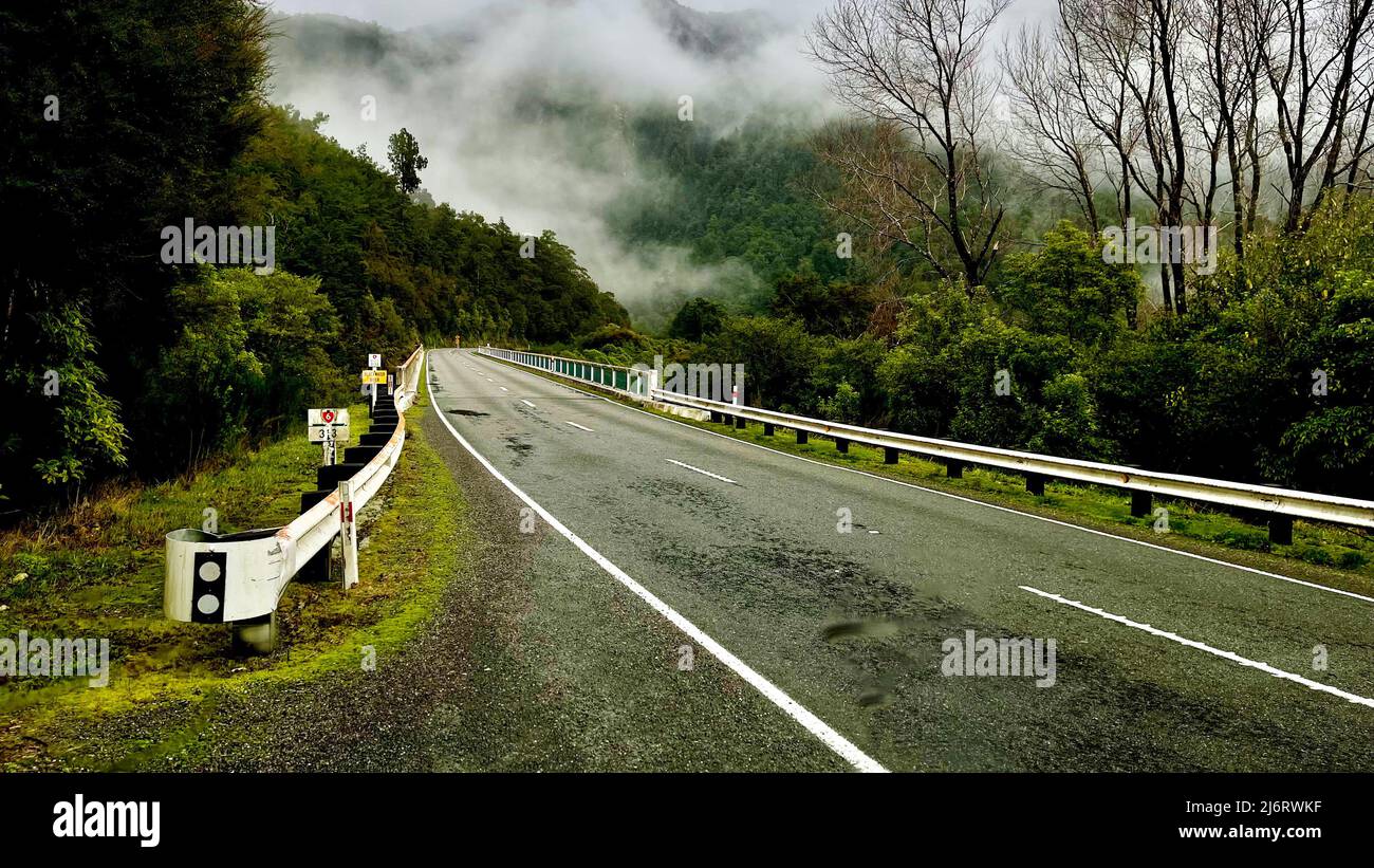 The Buller river winding its way the the forest surrounds of the gorge ...