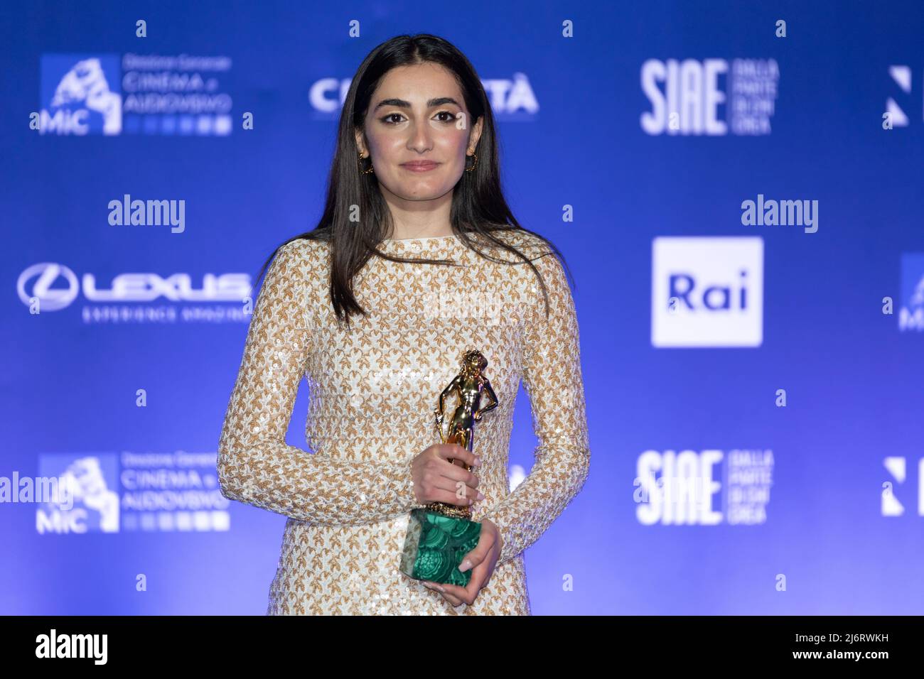 Rome, Italy, May 3, 2022 - Swamy Rotolo poses with the Davide Di ...