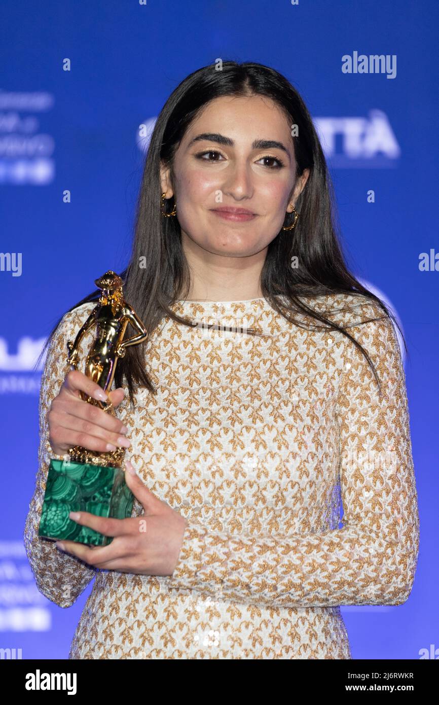 Rome, Italy, May 3, 2022 - Swamy Rotolo poses with the Davide Di ...