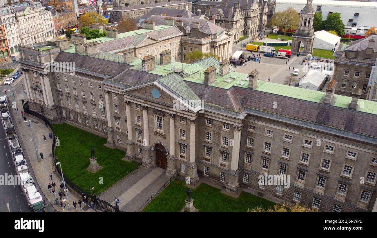 Trinity College in Dublin from above - aerial view Stock Photo - Alamy
