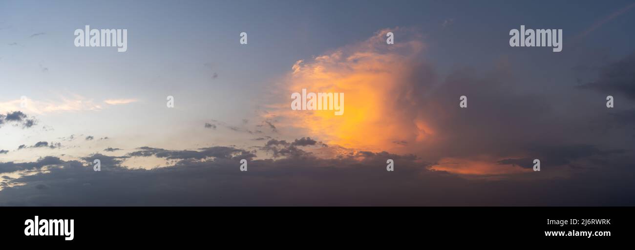 Panoramic photo of beautiful sunset sky background Stock Photo - Alamy
