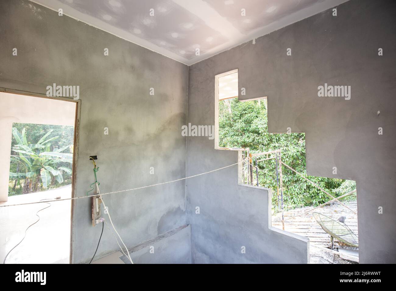 Interior modern home building empty room design Stock Photo - Alamy
