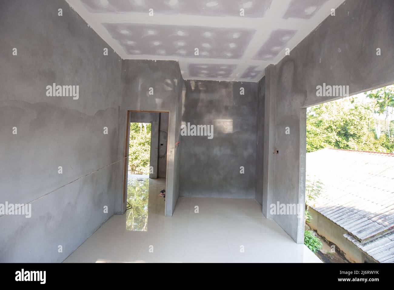 Interior modern home building empty room design Stock Photo - Alamy