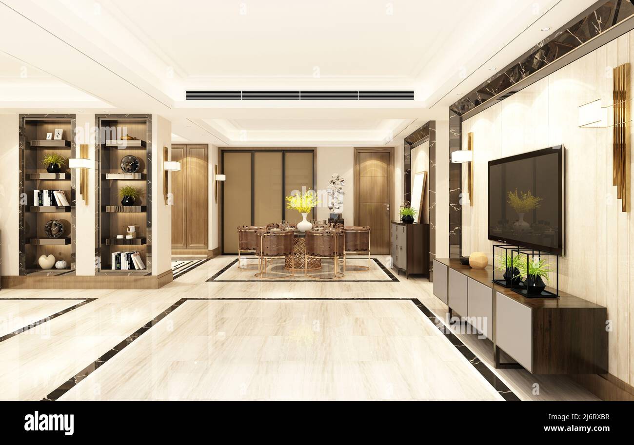 Simple living room, 3D rendering Stock Photo - Alamy