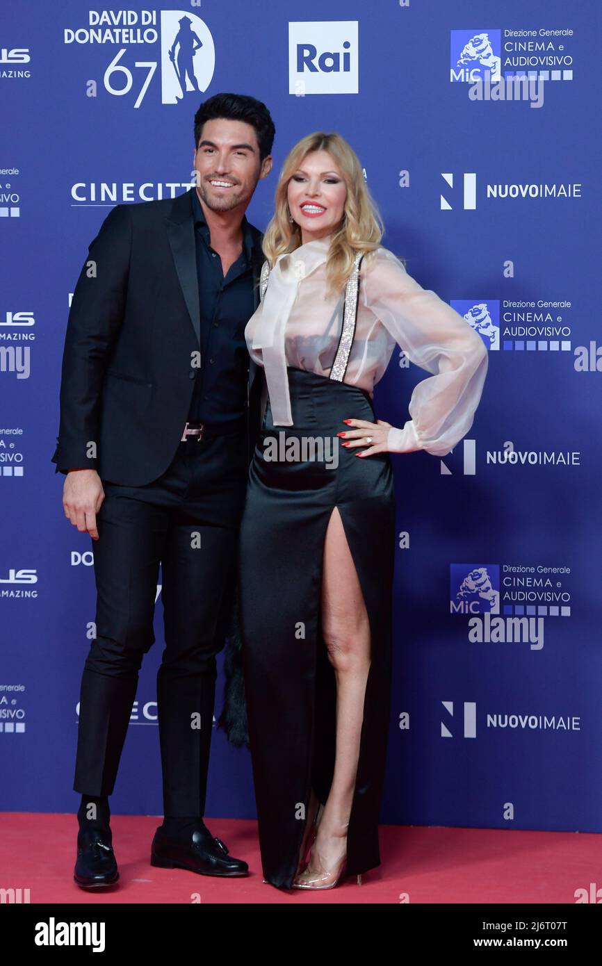 Rita Rusic (R) and Cristiano Di Luzio (L) attend the red carpet of the ...