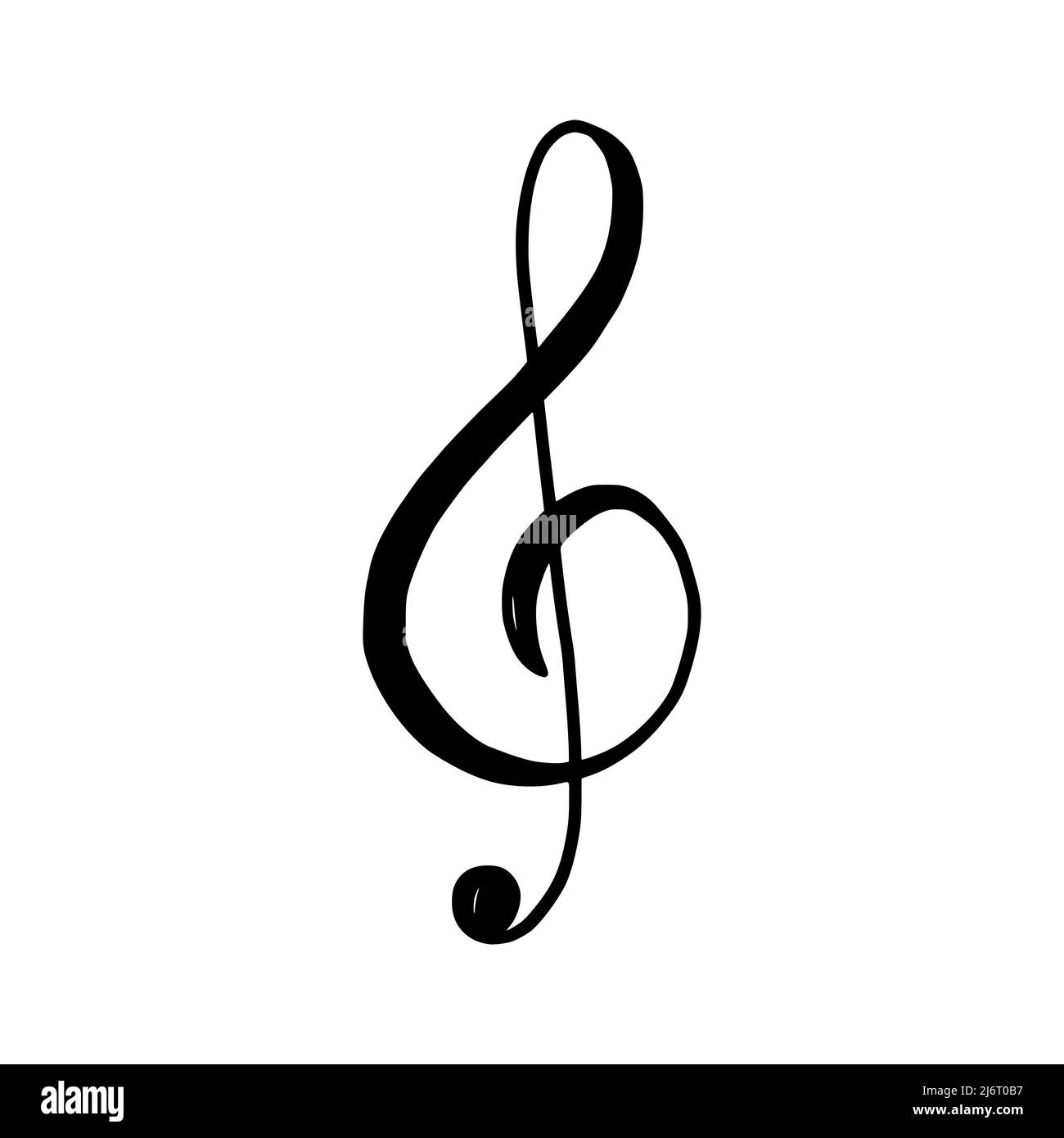 Music note key doodle drawn style. Hand drawn sketch key musical note ...