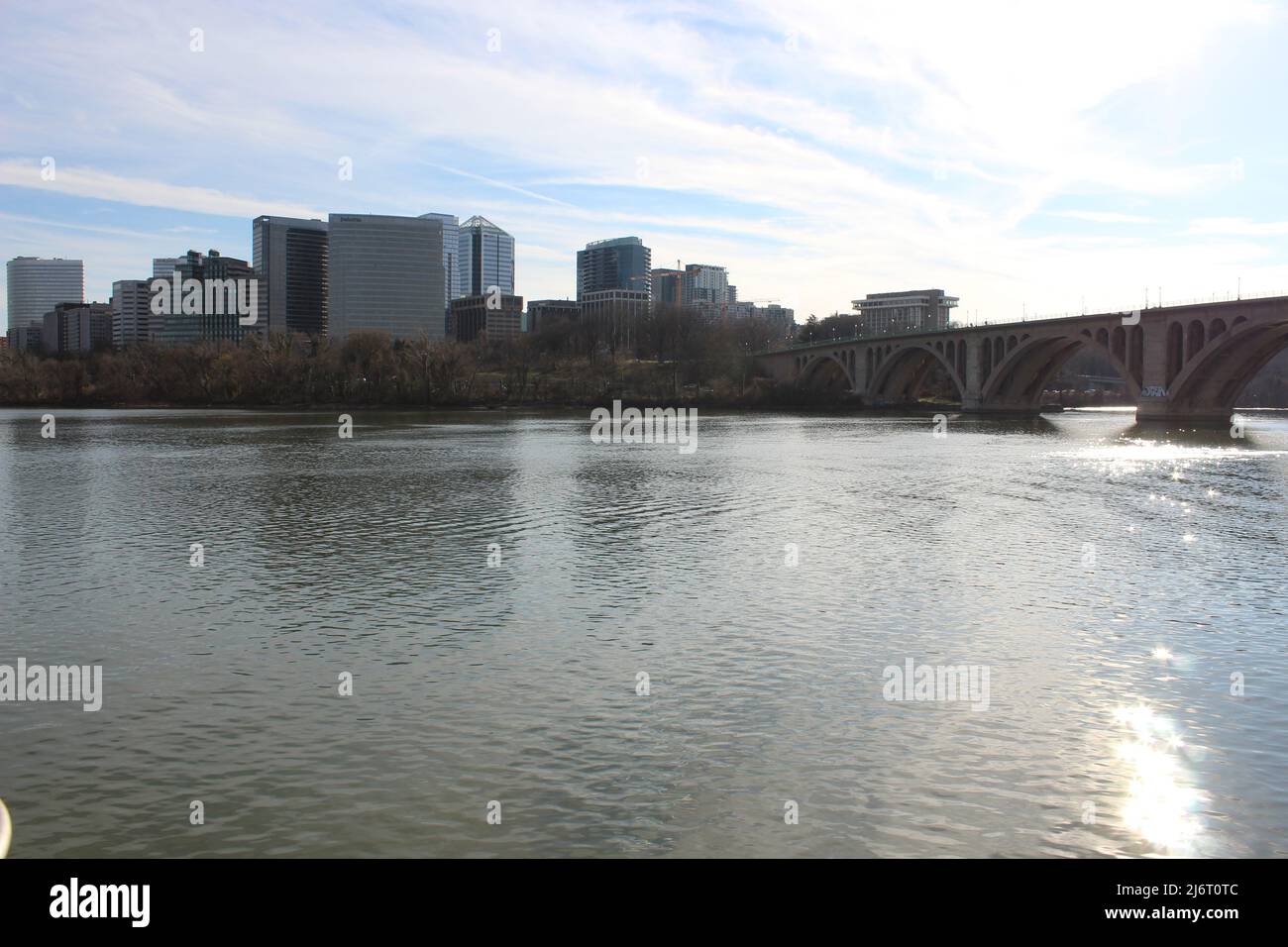 Rosslyn Georgetown Waterfront Park Francis Scott Key Bridge Stock Photo ...