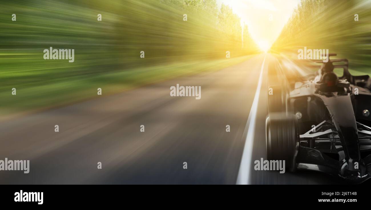 Modern fast racing car on road Stock Photo - Alamy