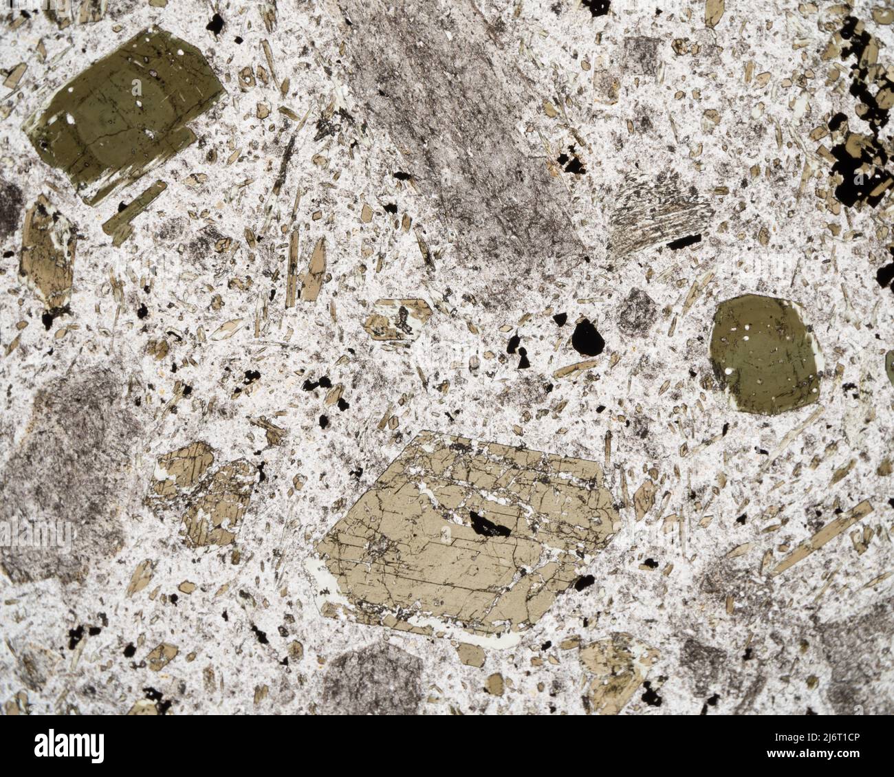 Basalt, light micrograph Stock Photo - Alamy