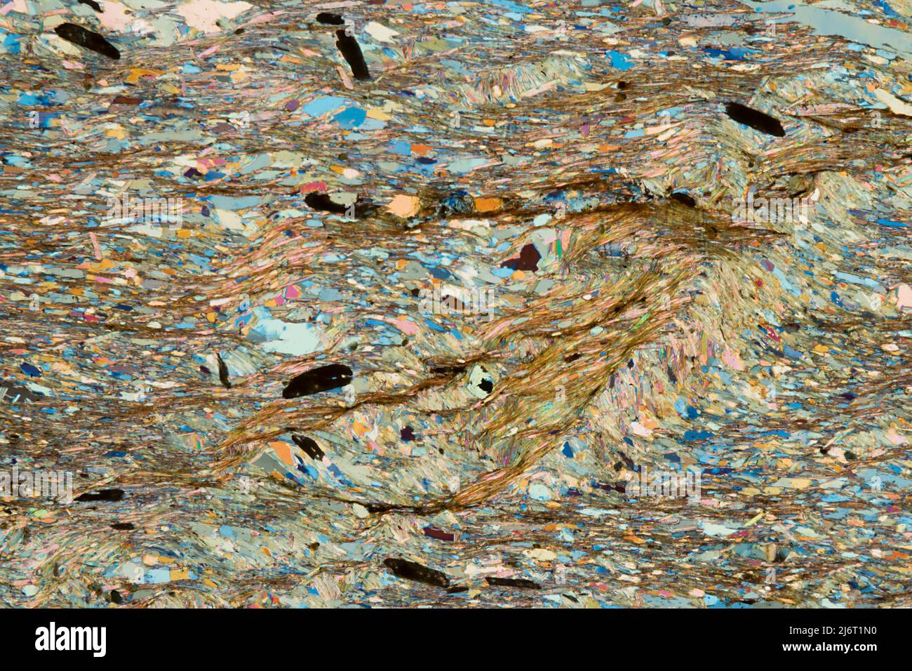 Quartz phyllite, light micrograph Stock Photo - Alamy
