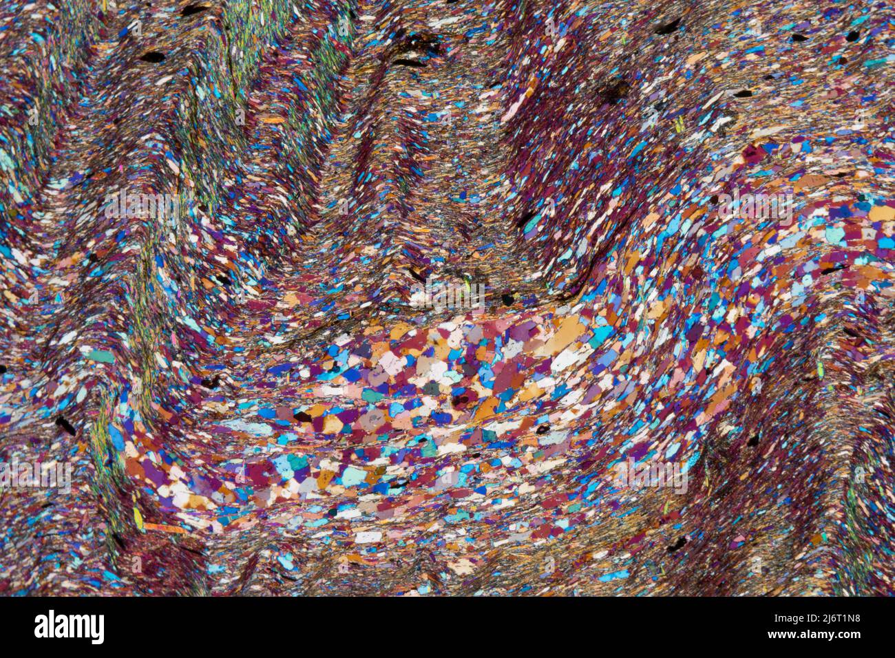 Quartz phyllite, light micrograph Stock Photo - Alamy