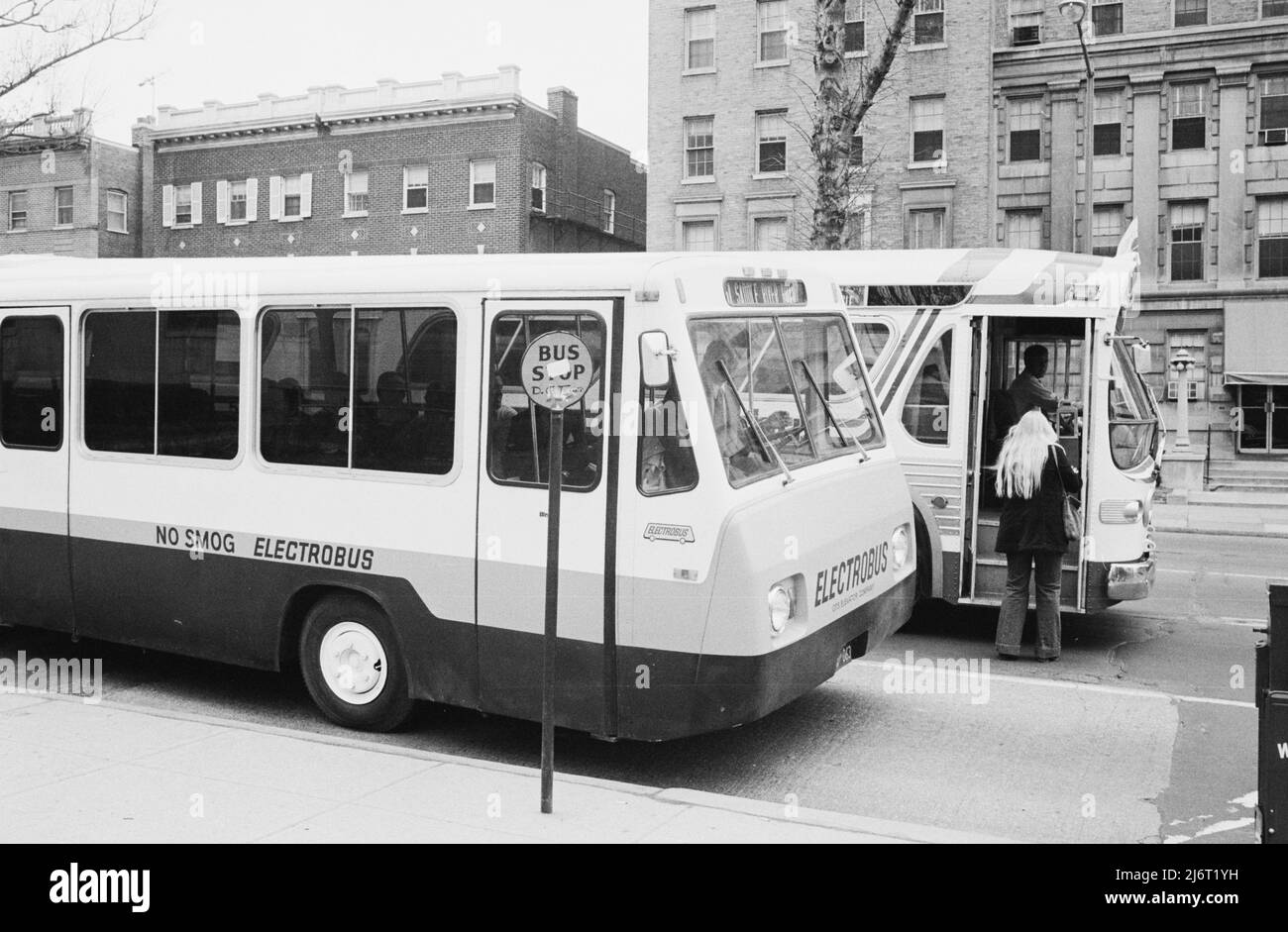Electric bus in Washington D.C., USA, 1970s Stock Photo - Alamy