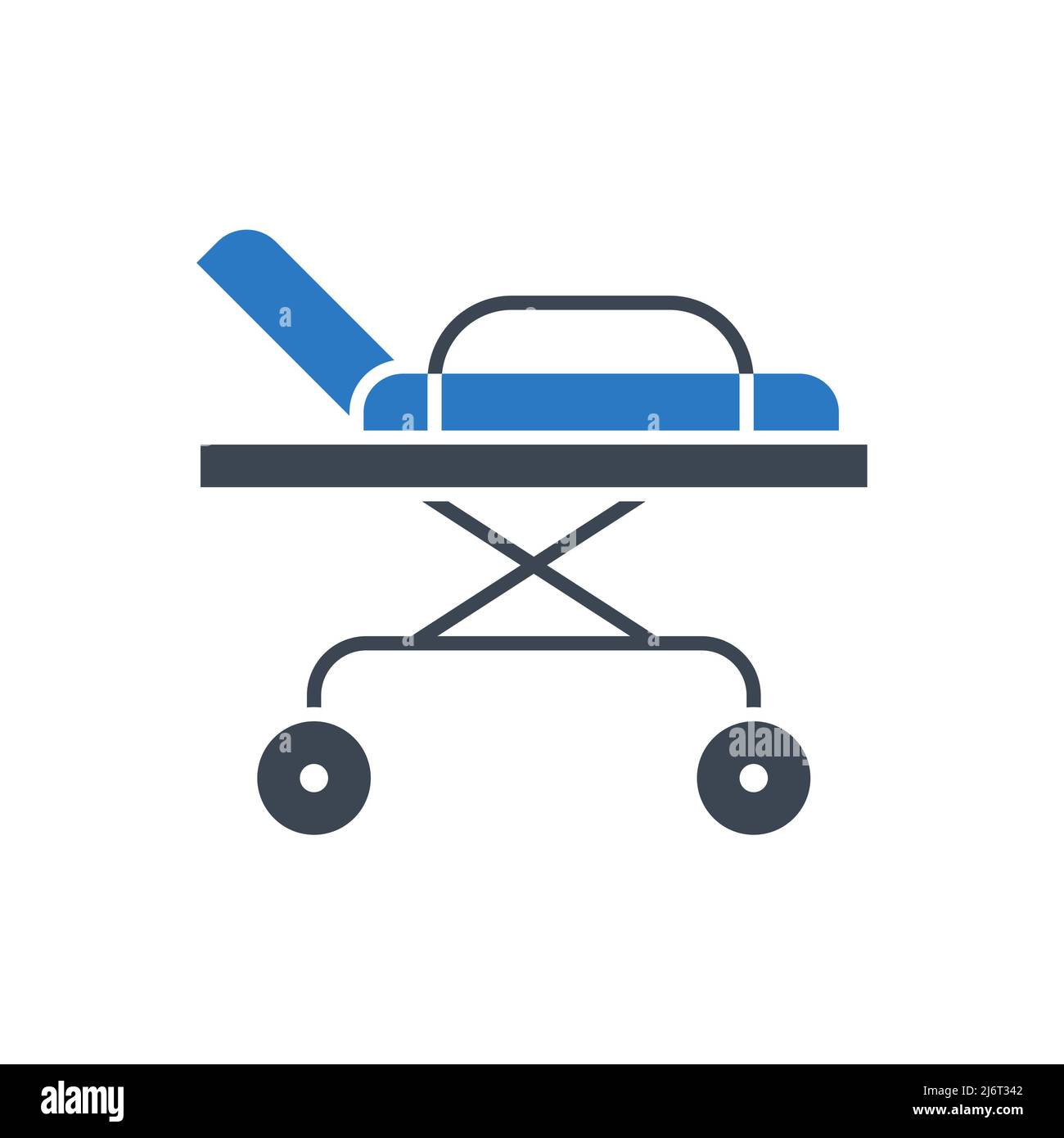 Hospital bed related vector glyph icon. Hospital bed sign. Isolated on ...