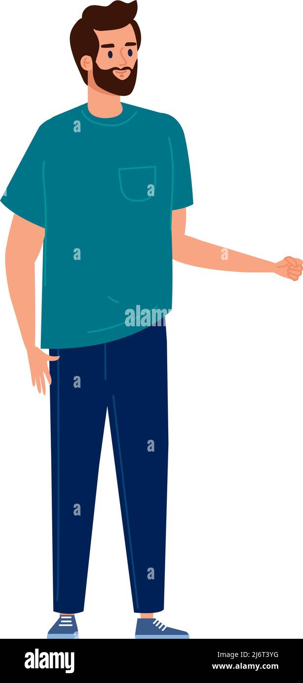 bearded man standing Stock Vector Image & Art - Alamy