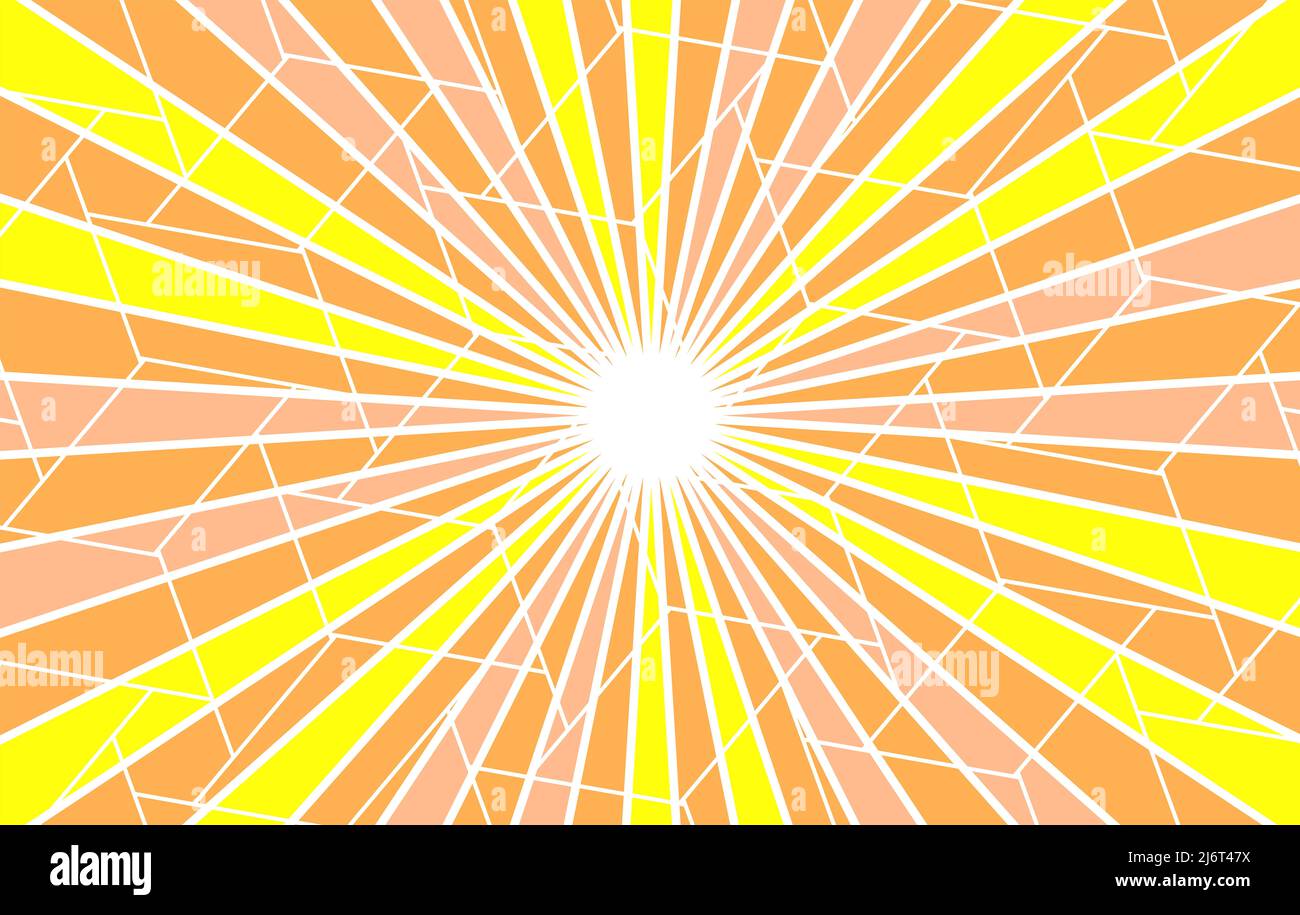 abstract orange yellow sun rays, retro styled geometric pattern texture ...