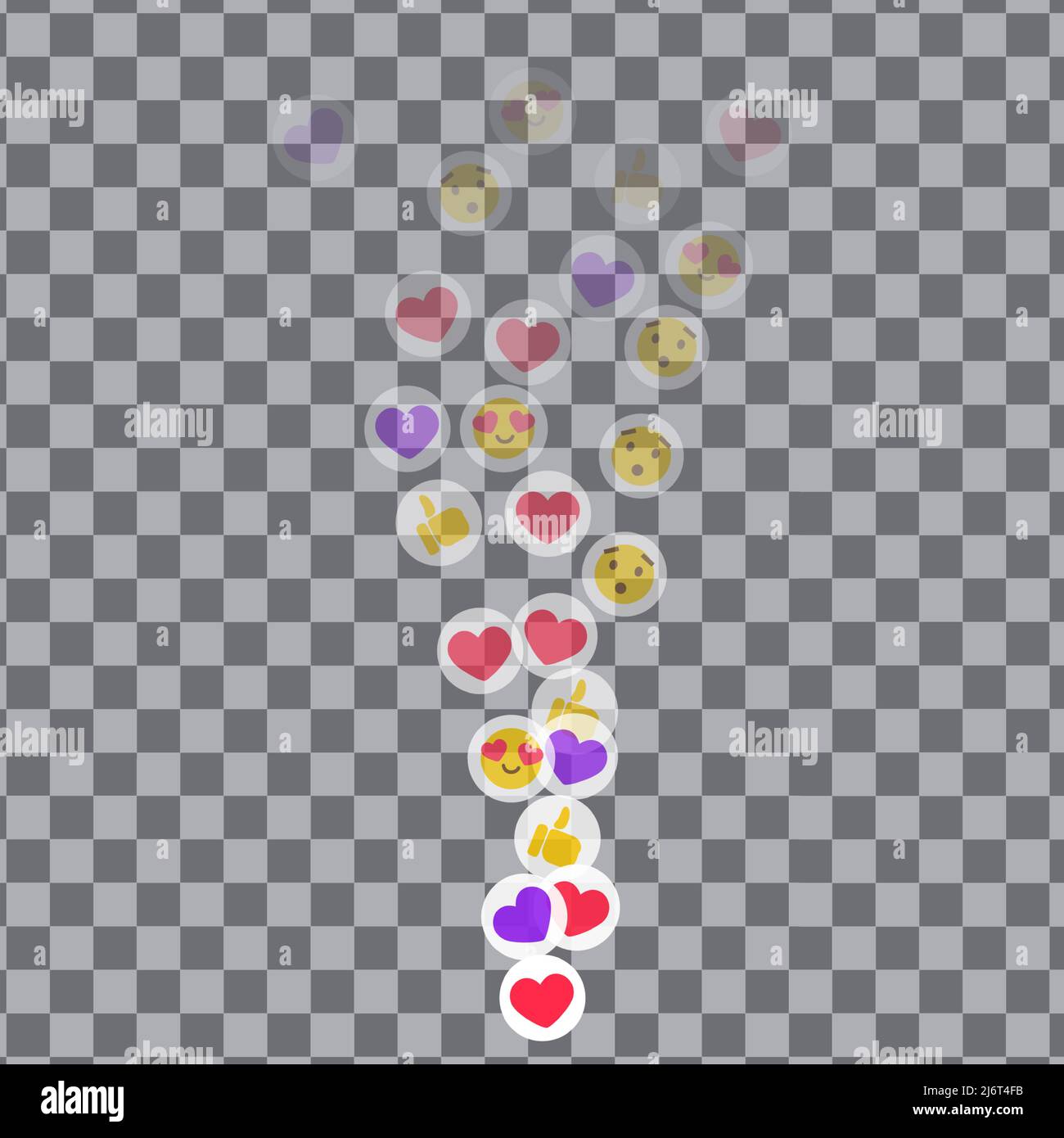 Likes flying up for stories and live streams. Colorful like and thumb ...