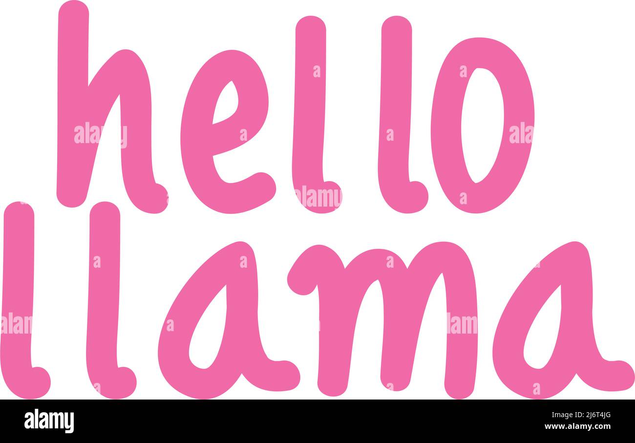 hello llama lettering Stock Vector Image & Art - Alamy