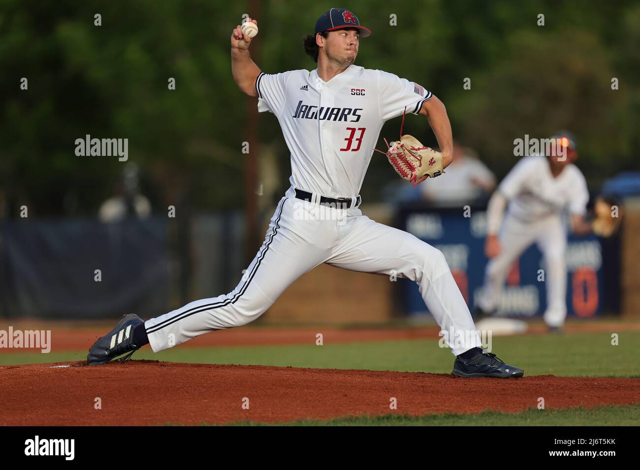 May 03, 2022: South Alabama pitcher Walker Johnson (33) pitches during ...