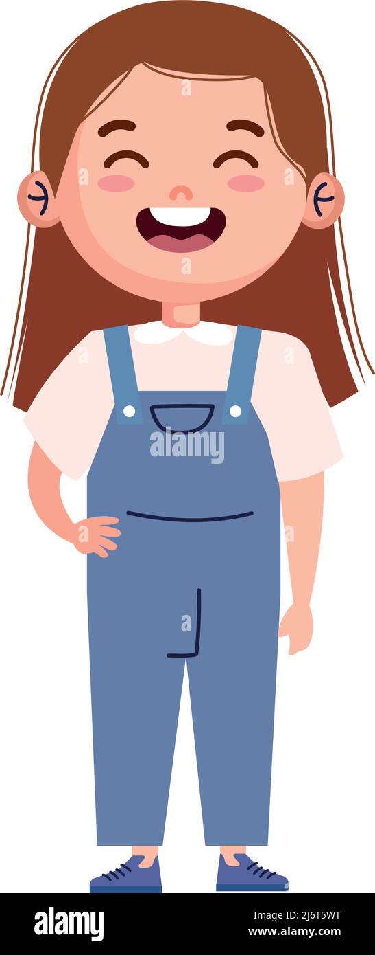 happy little girl Stock Vector Image & Art - Alamy