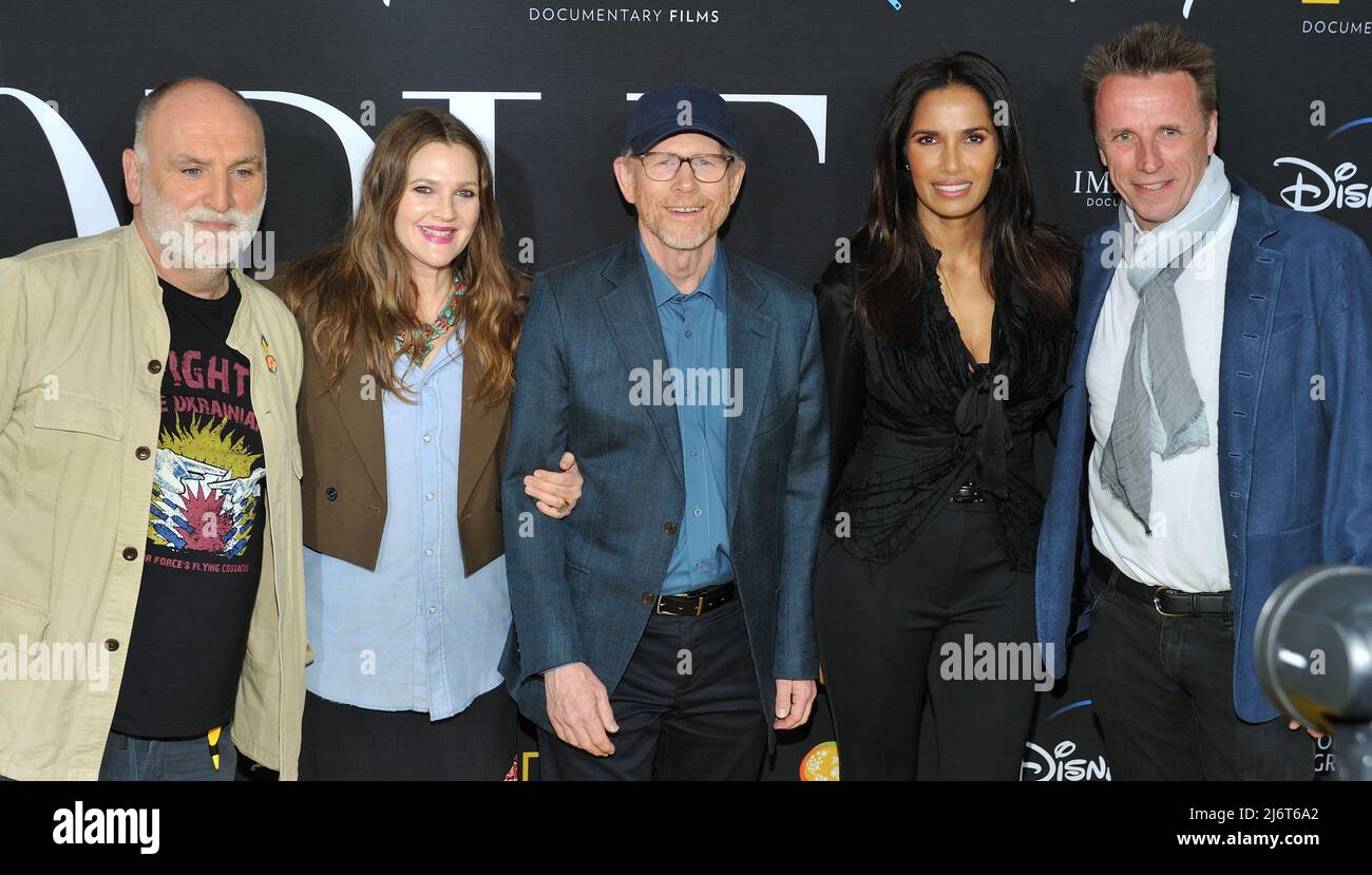 L-R: José Andrés, Drew Barrymore, Ron Howard, Padma Lakshmi and Marc ...