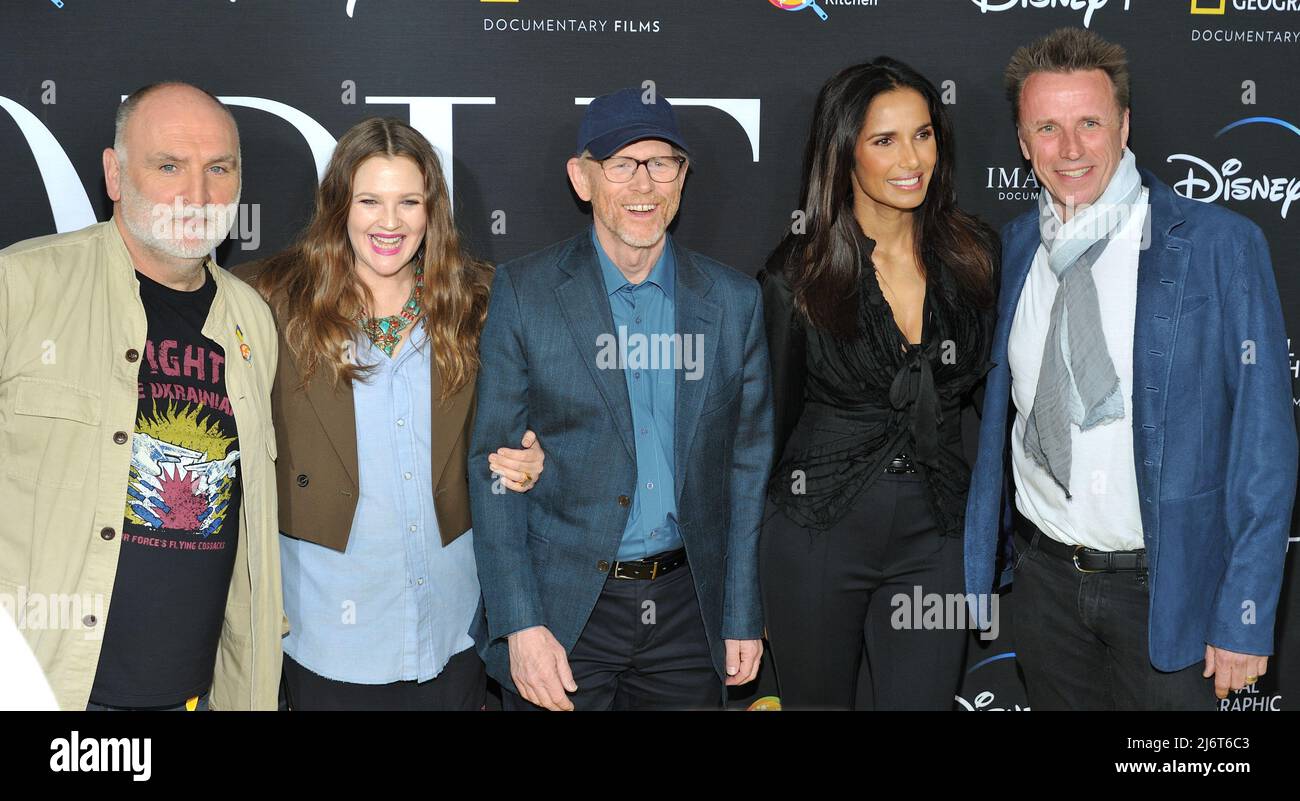 L-R: José Andrés, Drew Barrymore, Ron Howard, Padma Lakshmi and Marc ...