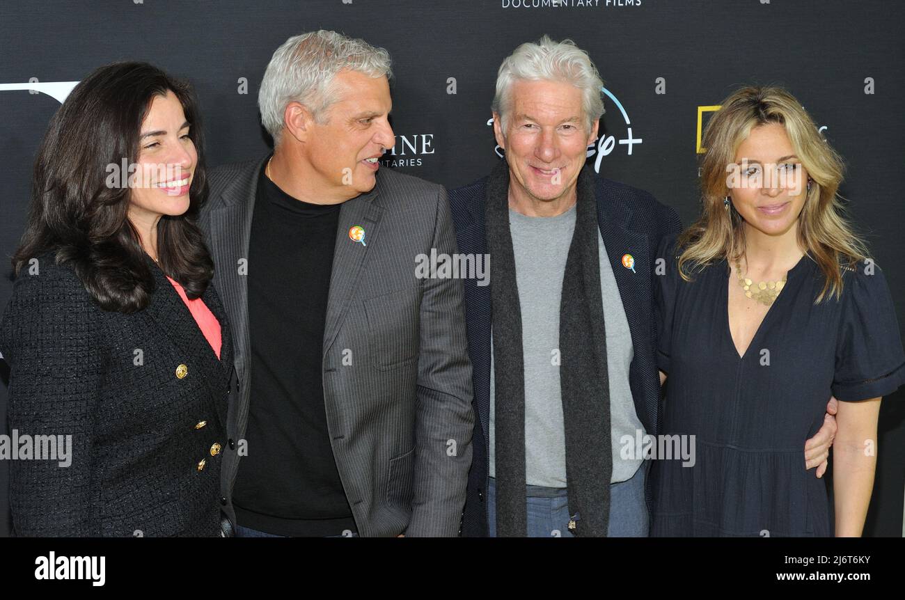 L-R: Sandra Ripert, Eric Ripert, Richard Gere and Alejandra Silva attend the NY premiere of We ...