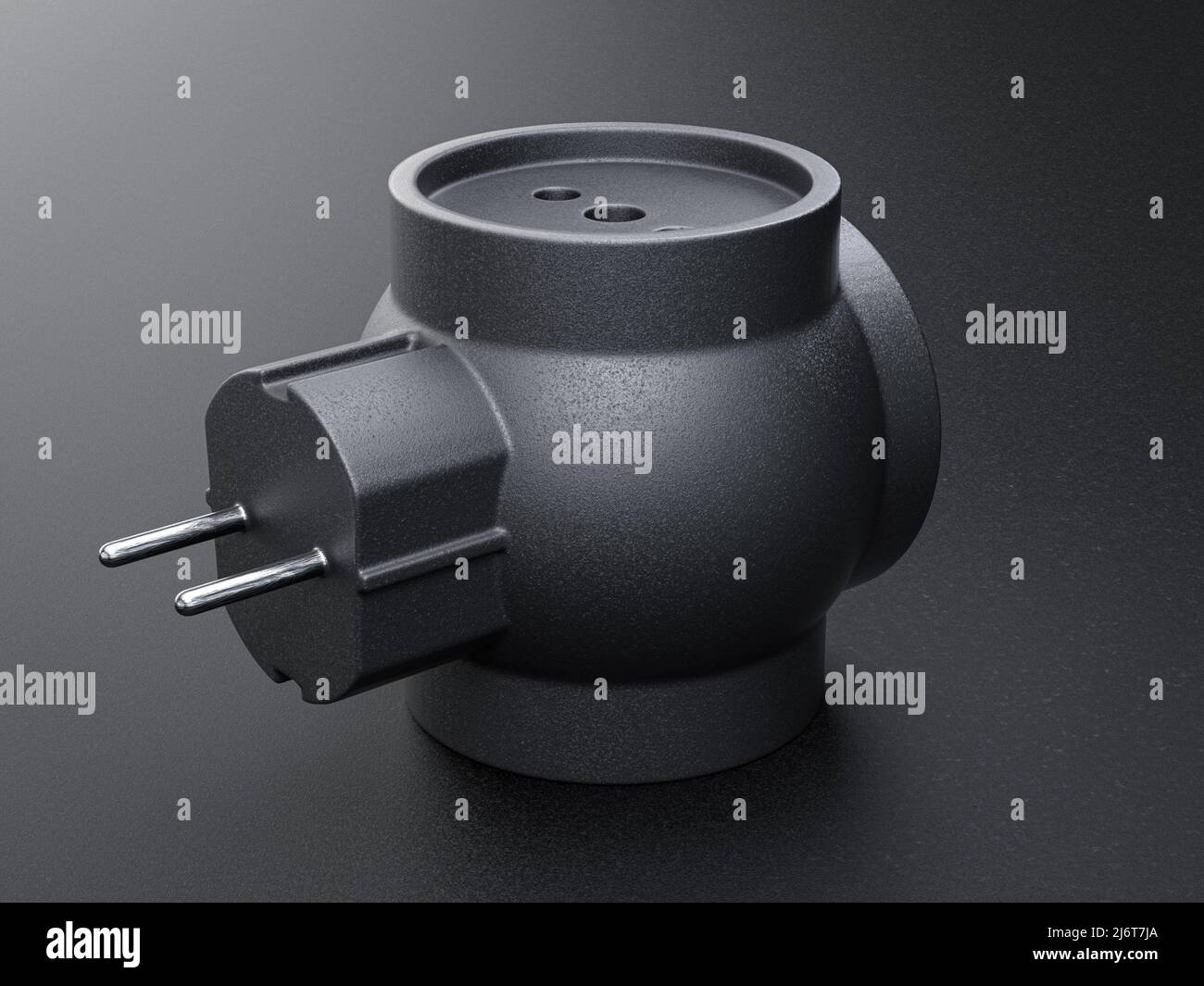 electrical power socket plug connector close up with rough plastic ...