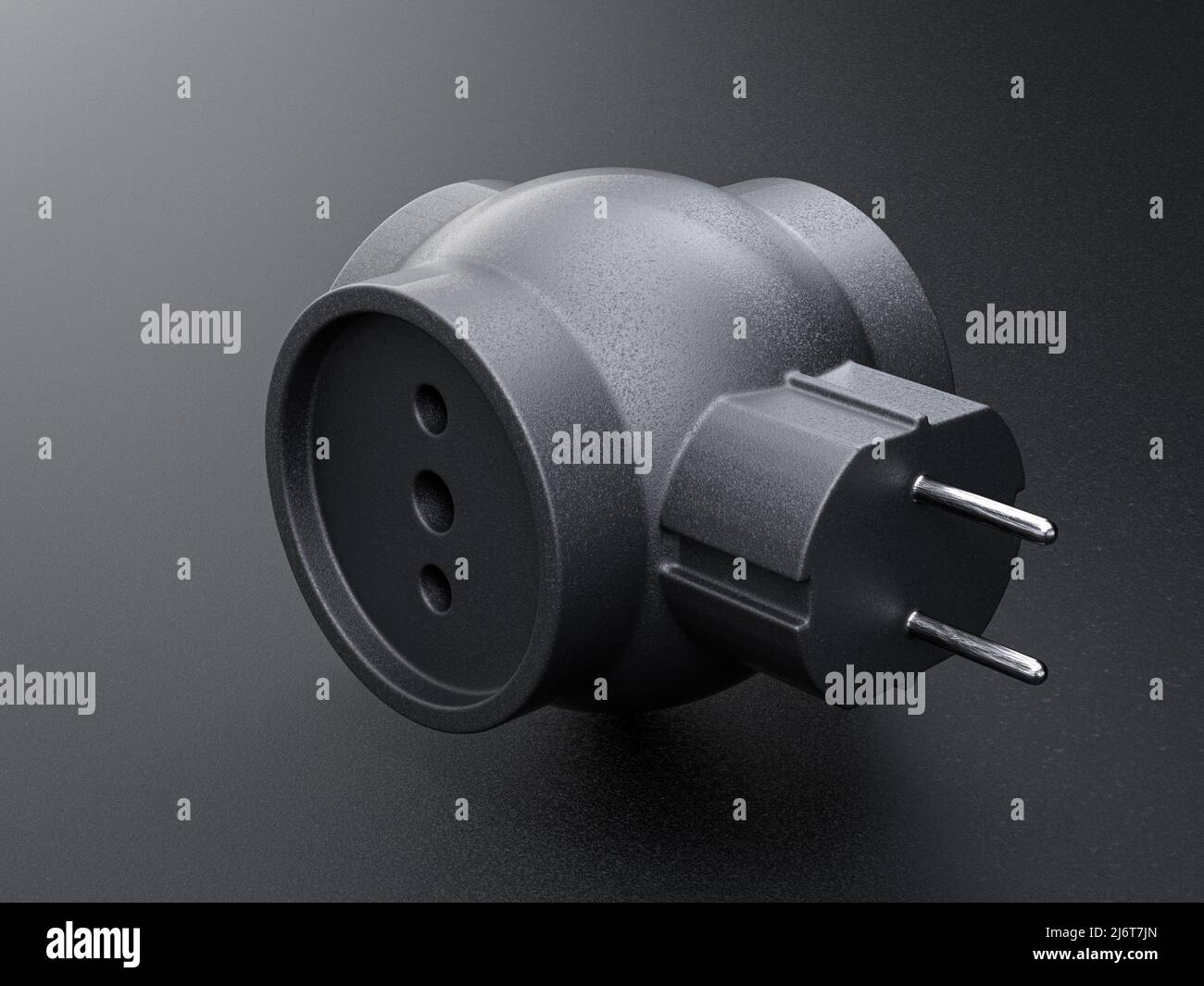 electrical power socket plug connector close up with rough plastic ...