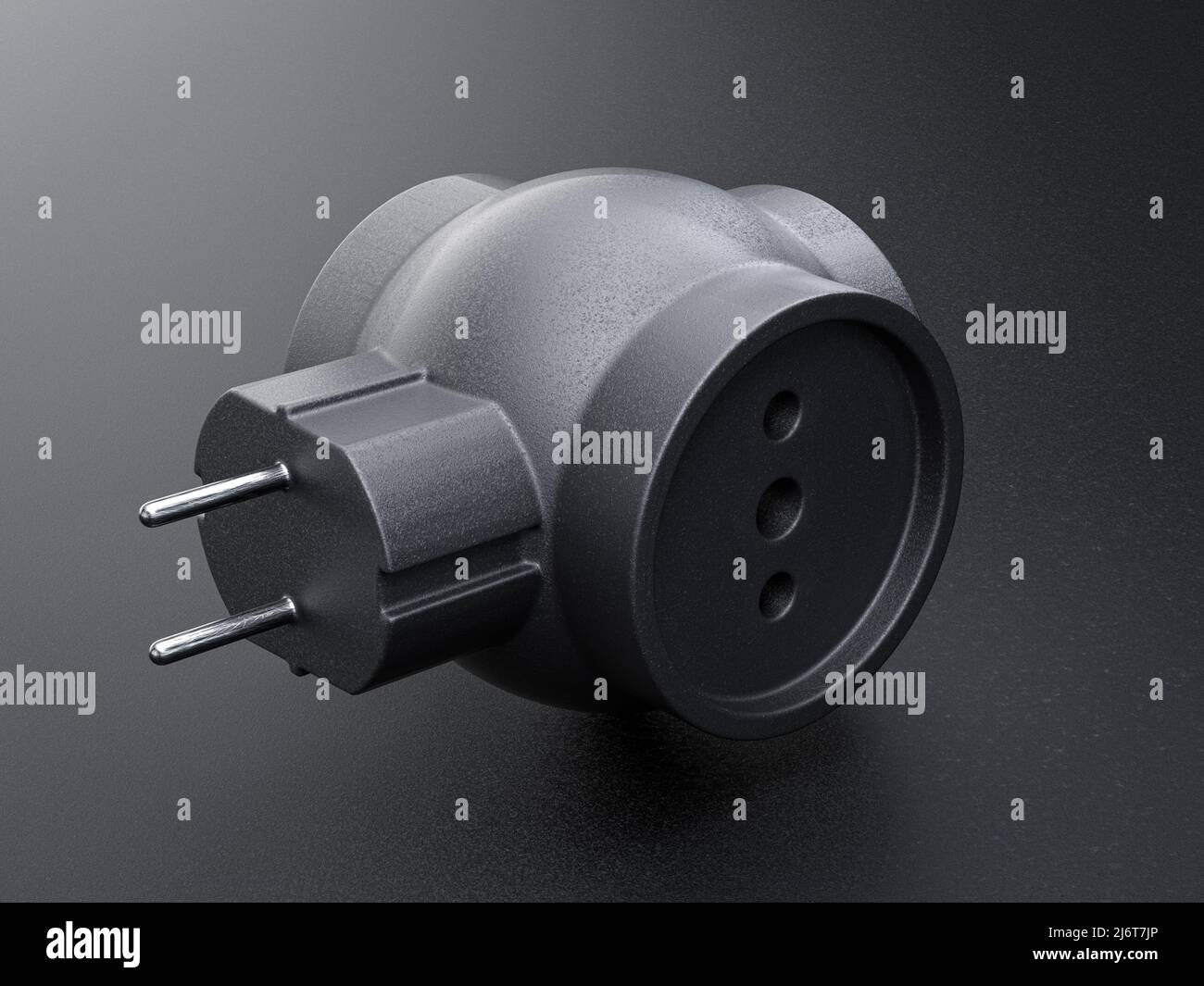 electrical power socket plug connector close up with rough plastic ...