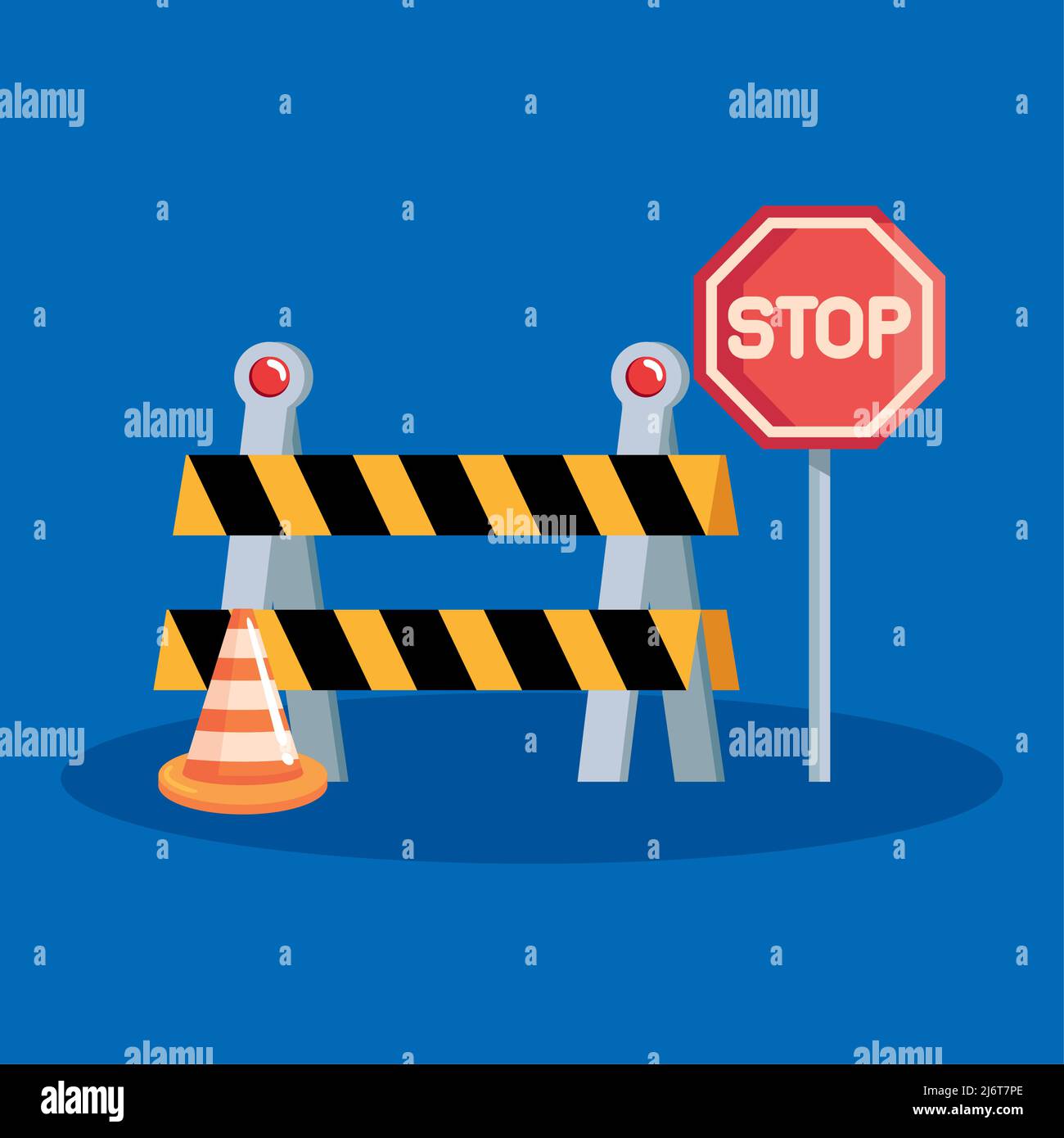construction barricade and stop Stock Vector Image & Art - Alamy