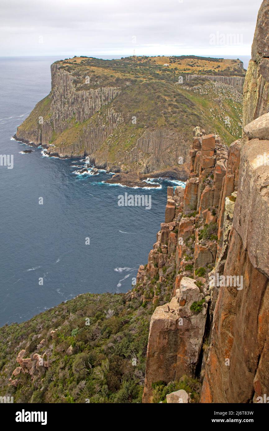 View along the cliffs of Cape Pillar to Tasman Island Stock Photo - Alamy