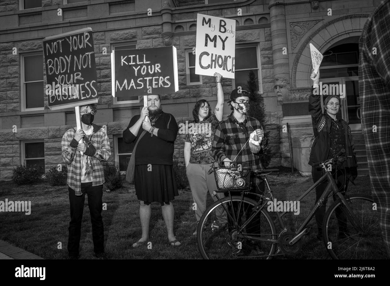 May 3, 2022, Manhattan, Kansas, USA: Community members gather in front ...